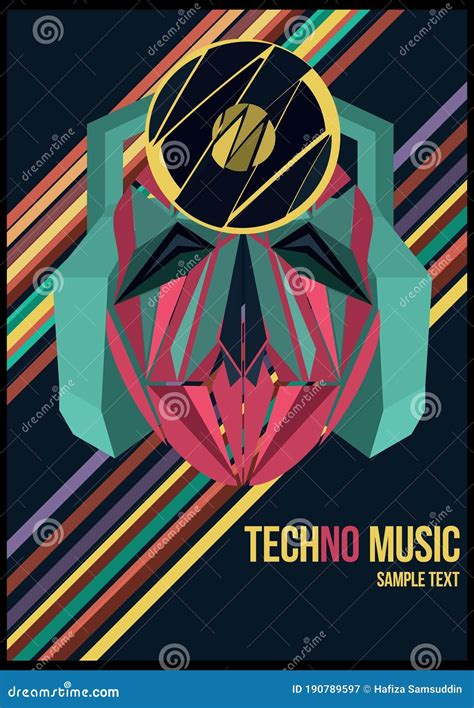 Faceted Techno Music Background Vector Illustration Decorative Design