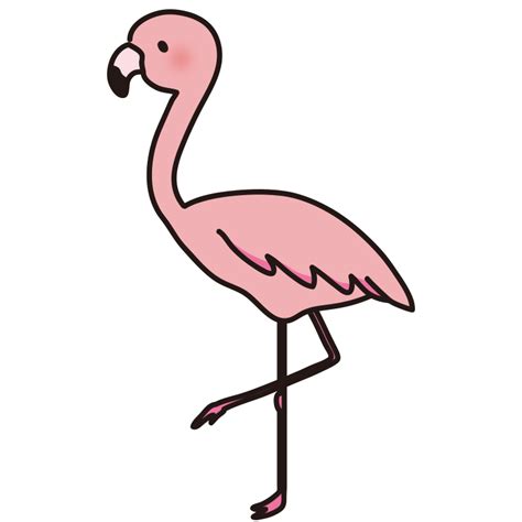 フラミンゴ1の無料 フリー イラスト かわいい手描きの無料素材てがきっず保育園小学校介護施設にぴったりのフリー素材イラスト