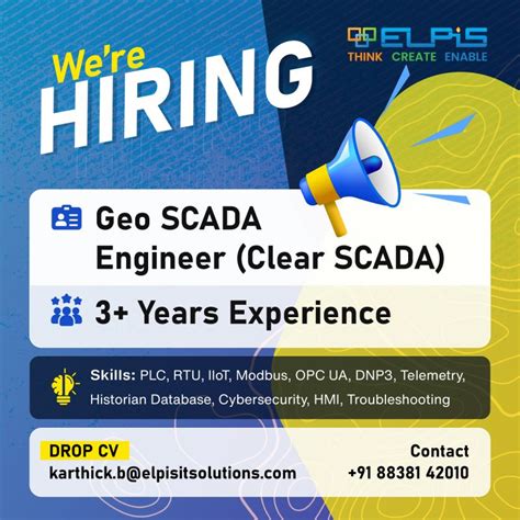 Hiring Geoscada Scadaengineer Iiot Plc Opcua Dnp3 Cybersecurity Elpis It Solutions