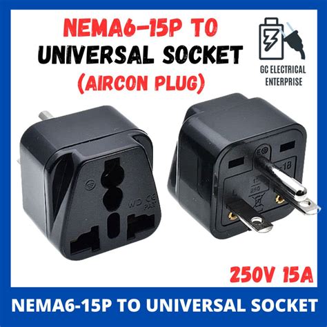 Aircon Ac Plug Adapter Travel Converter Adaptor Pc Wa Nema P To Universal Socket Outlet