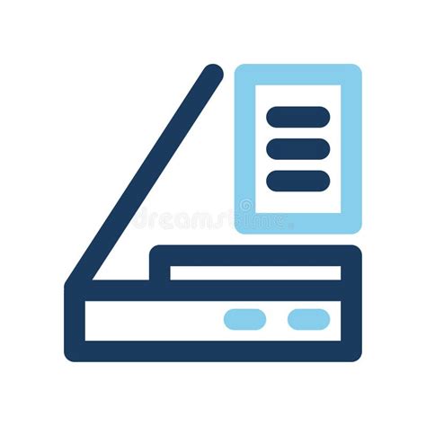 Scanner Machine Icons Color Line Symbols Of Technology Device And Office Can Be Used For