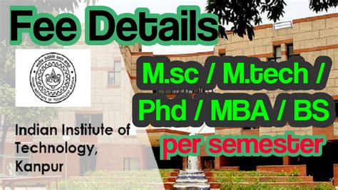 Iit Kanpur Msc Statistics Fee Structure