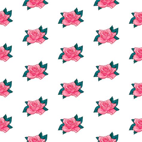 Flower Rose Seamless Pattern Vector Floral Rose Seamless Pattern Flower Background Wallpaper