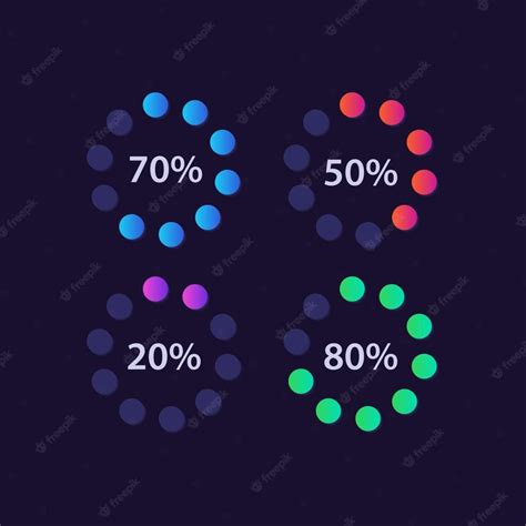 Premium Vector Radial Gradient Progress Infographic Chart Design