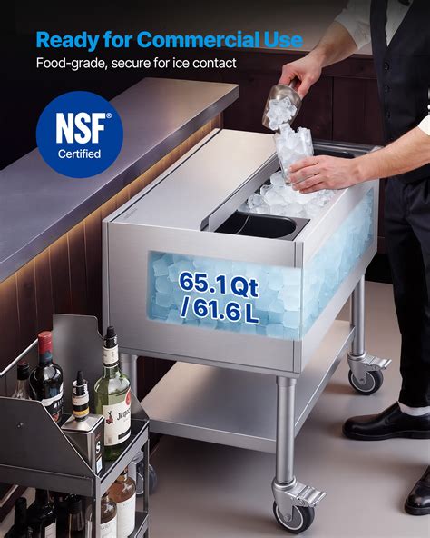 Vevor Commercial Ice Storage Bin 651 Qt 24×19×35 In