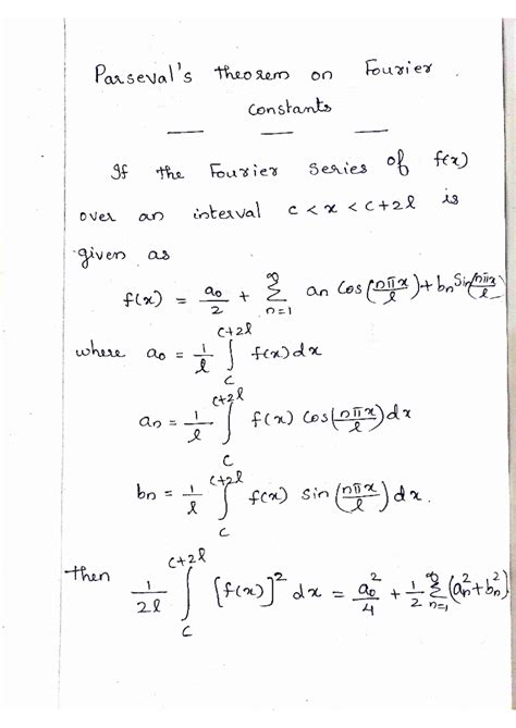 Parsevals Theorem Information Technology Studocu Parsevals Theorem Information Technology Studocu