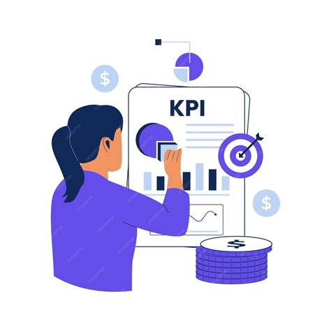 Kpi의 주요 성과 지표 설명 개념 프리미엄 벡터