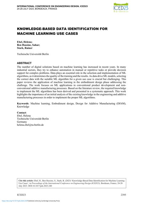 Pdf Knowledge Based Data Identification For Machine Learning Use Cases