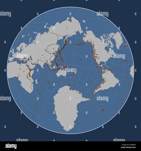 Shape Of The Conway Reef Tectonic Plate On The World Contour Map Map In The Lagrange Oblique