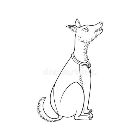 Thai Style Drawing Dog Stock Vector Illustration Of Minimal 300725406