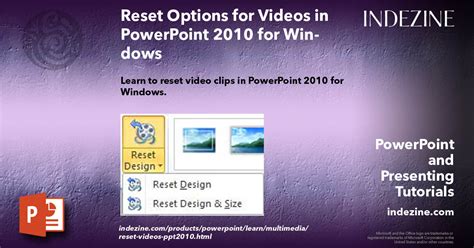 Reset Options For Videos In PowerPoint For Windows