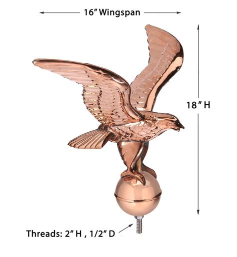 Eagle With Ball Flagpole Topper 16 Wingspan Good Directions Pure Products Copper