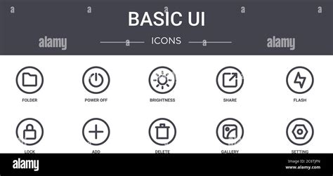 Basic Ui Concept Line Icons Set Contains Icons Usable For Web Logo Ui Ux Such As Power Off