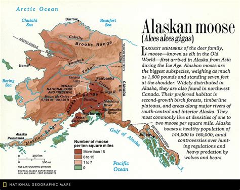 Population Density Of Moose In Alaska 1987 Ralaska