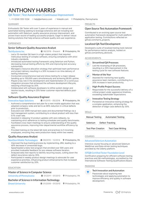 Software Tester Resume Examples Guide For