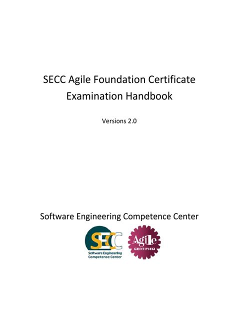 Secc Agile Foundation Certificate Examination Handbook V20 Pdf