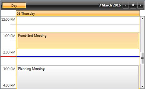 Wpf Scheduleview Currenttimeindicator Telerik Ui For Wpf