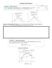 Exploring Mean Value Theorem Applications Examples And Course Hero