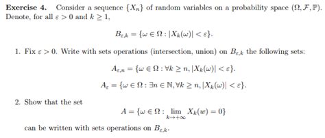 Solved Exercise Consider A Sequence Xn Of Random Chegg