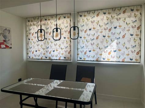 Whimsical And Vibrant Chicken Print Roman Blinds Perfect For Kitchen