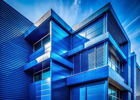 Stunning Cobalt Blue Facade Modern Architecture Detailing A Striking Contemporary Building