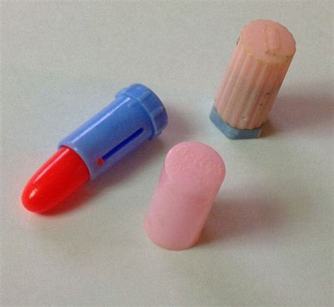 Vintage Toy Lipsticks 1960s Plastic Doll Pretend Lipsticks By