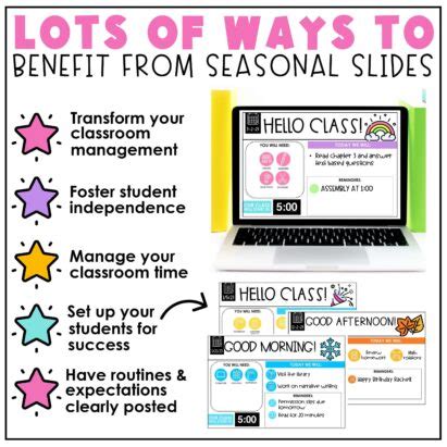 Daily Seasonal Classroom Slides With Timers Editable Classroom Management Teach Create