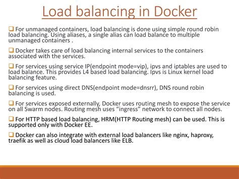 Docker Networking Tip Load Balancing Options Pptx Web Hosting Internet
