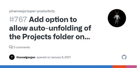 Add Option To Allow Auto Unfolding Of The Projects Folder On The