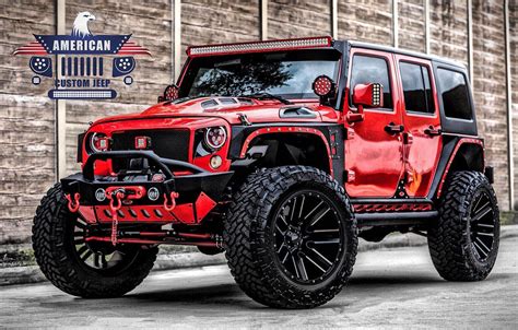 Custom Red Jeep Wrangler