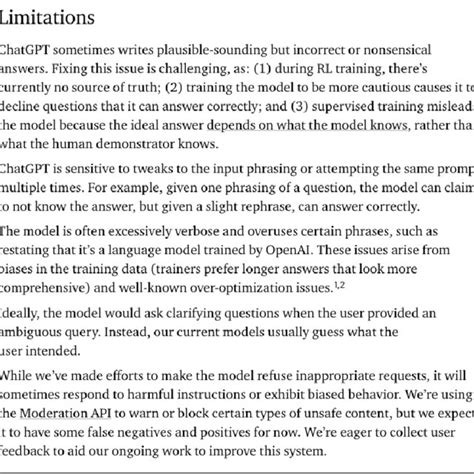 limitations of openai s chatgpt fine tuned from a model in the gpt 3 5