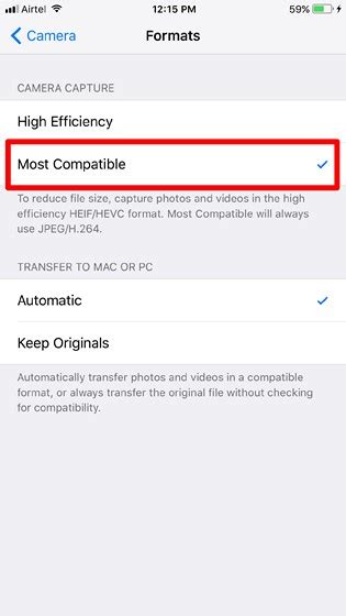 How To Disable High Efficiency Image Format In Ios 11 Beebom