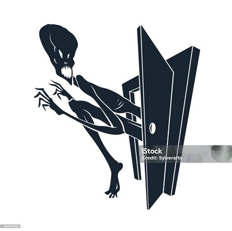 악몽 괴물 어두운 방 침실 벡터 세련된 삽화 내부를 보고 무서운 재미 만화 유령 생물 공포 테마 그림에 온다 공포 무서움에 대한 스톡 벡터 아트 및 기타 이미지 Istock