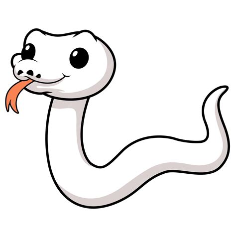 Caricature De Serpent Python Boule Leucistique Blanc Mignon Vecteur