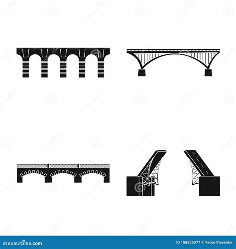 vector illustration of construct and side icon collection of construct and bridge stock symbol