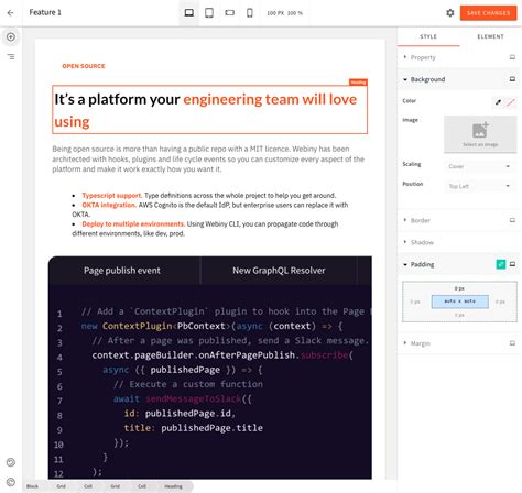 Customize Editors Extensions Page Builder Webiny Docs