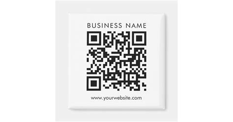 Business Qr Code Logo Text Custom Square Template Magnet Zazzle