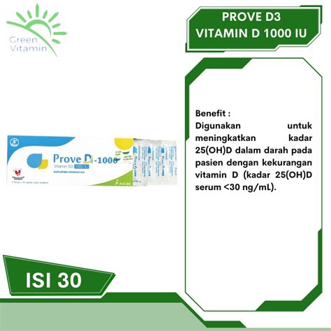 Jual Prove D Iu Tablet Vitamin D Mcg D Asli Dankos Kalbe Bpom Shopee Indonesia