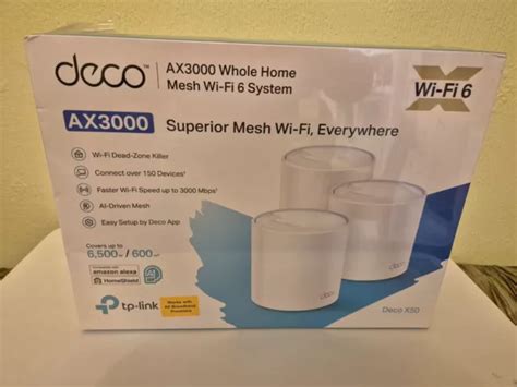 TP LINK DECO X Dual Band AX Wi Fi Router Mesh System Pack