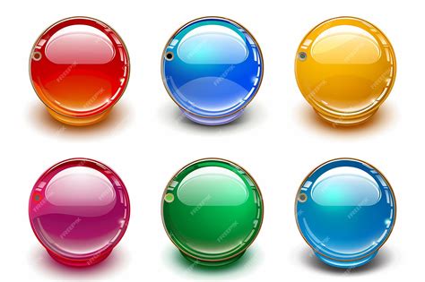 Premium Photo Photo Of Rounded Icon Buttons On White Background