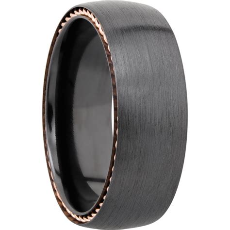 Lashbrook Black And Rose Zirconium 8mm Mens Wedding Band Markham Fine
