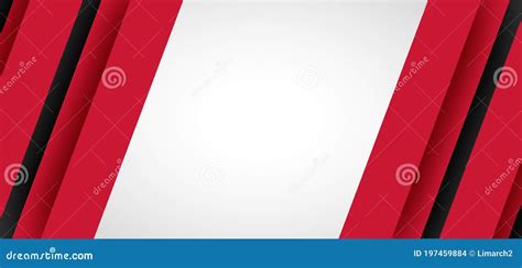 Abstract Red Black And White Geometric Overlap Background Stock Vector Illustration Of