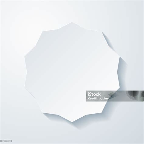 스타 버스트 태양 버스트 배지 빈 배경에 용지 절단 효과가 있는 아이콘 3차원 형태에 대한 스톡 벡터 아트 및 기타 이미지 3차원 형태 개념 공란 Istock