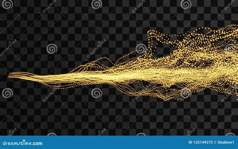 Array With Dynamic Particles Wavy Background Composition With Motion Effect Abstract Vector