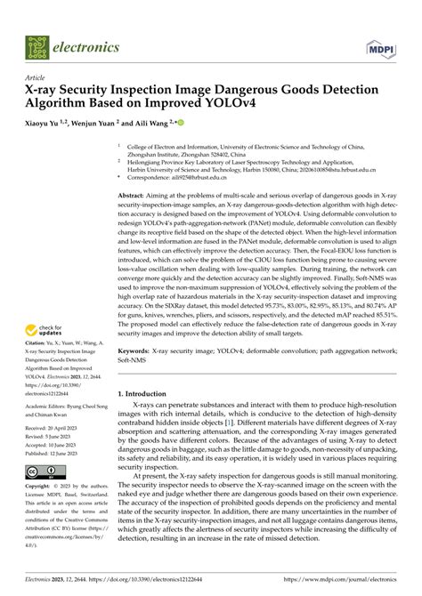 Pdf X Ray Security Inspection Image Dangerous Goods Detection