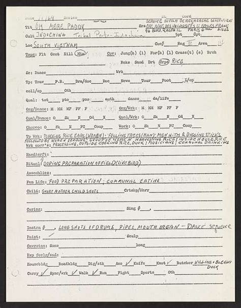 Alan Lomax Collection Manuscripts Performance Style Cantometrics