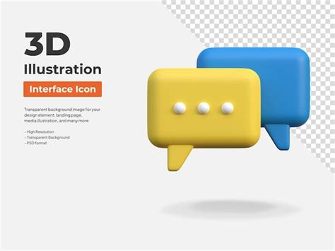Premium Psd Bubble Chat Application Isolated 3d Interface Icon Illustration