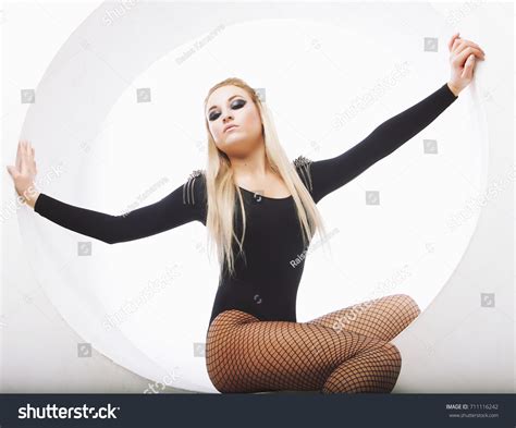 Sexy Girl Sitting Circle Stock Photo Shutterstock