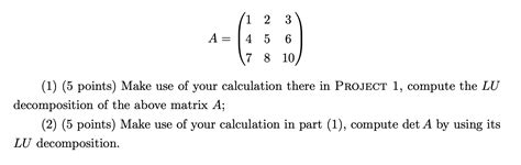 solved a ⎝⎛1472583610⎠⎞ 1 5 points make use of your