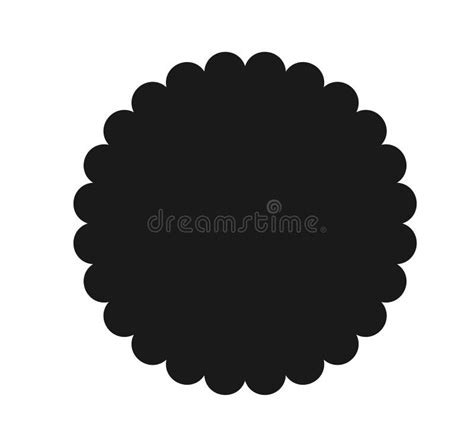 Circle Scalloped Frame Scalloped Edge Round Shape Simple Label And Sticker Form Flower